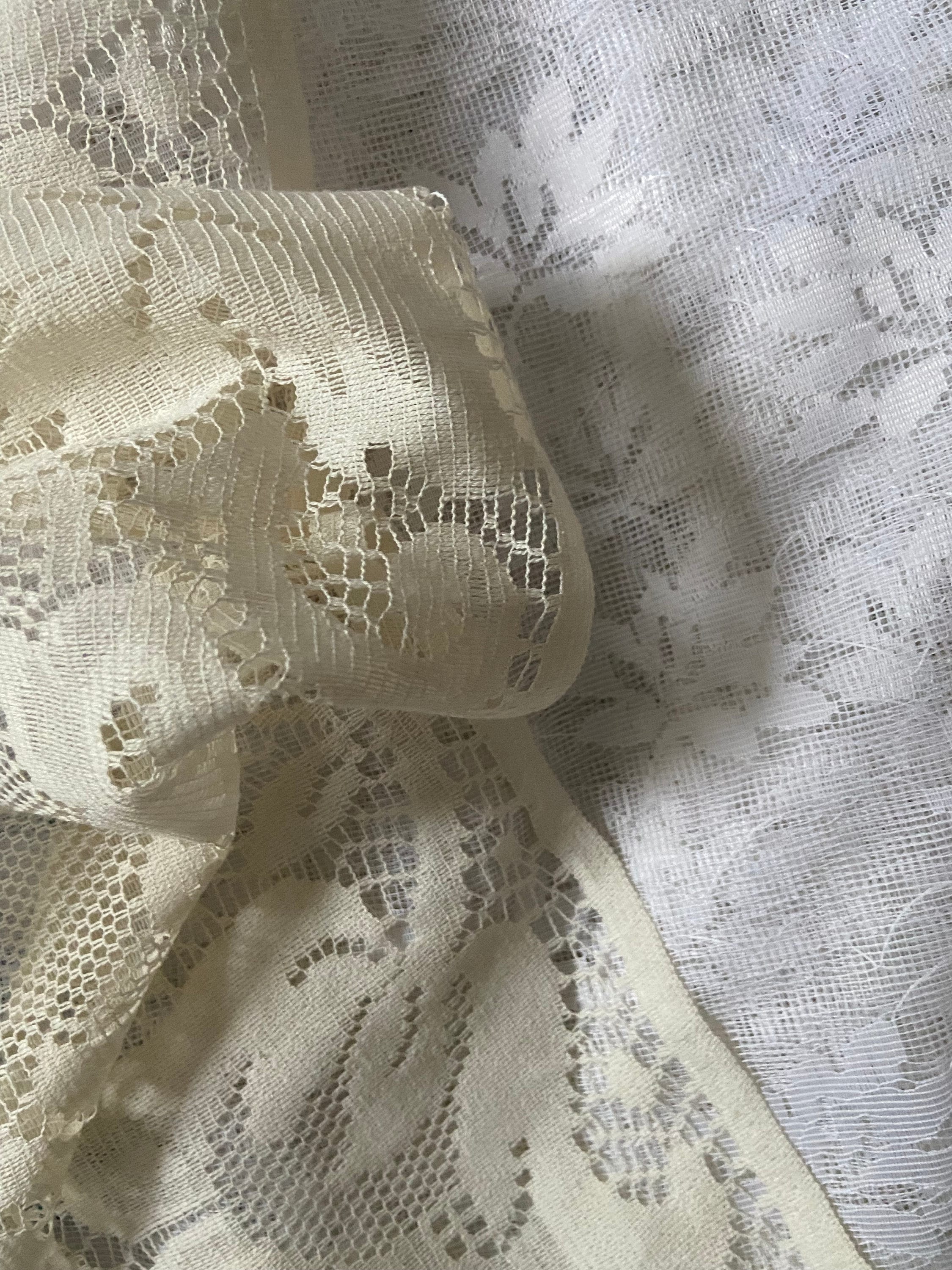 Traditional French Small Cream Lace Net Floral Picture Panel / | Etsy