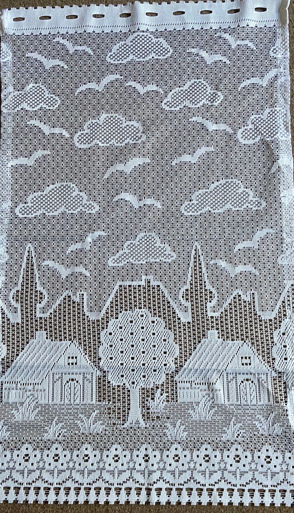French White Net Lace Bistro / Cafe Curtain / Privacy Curtain - Long ...