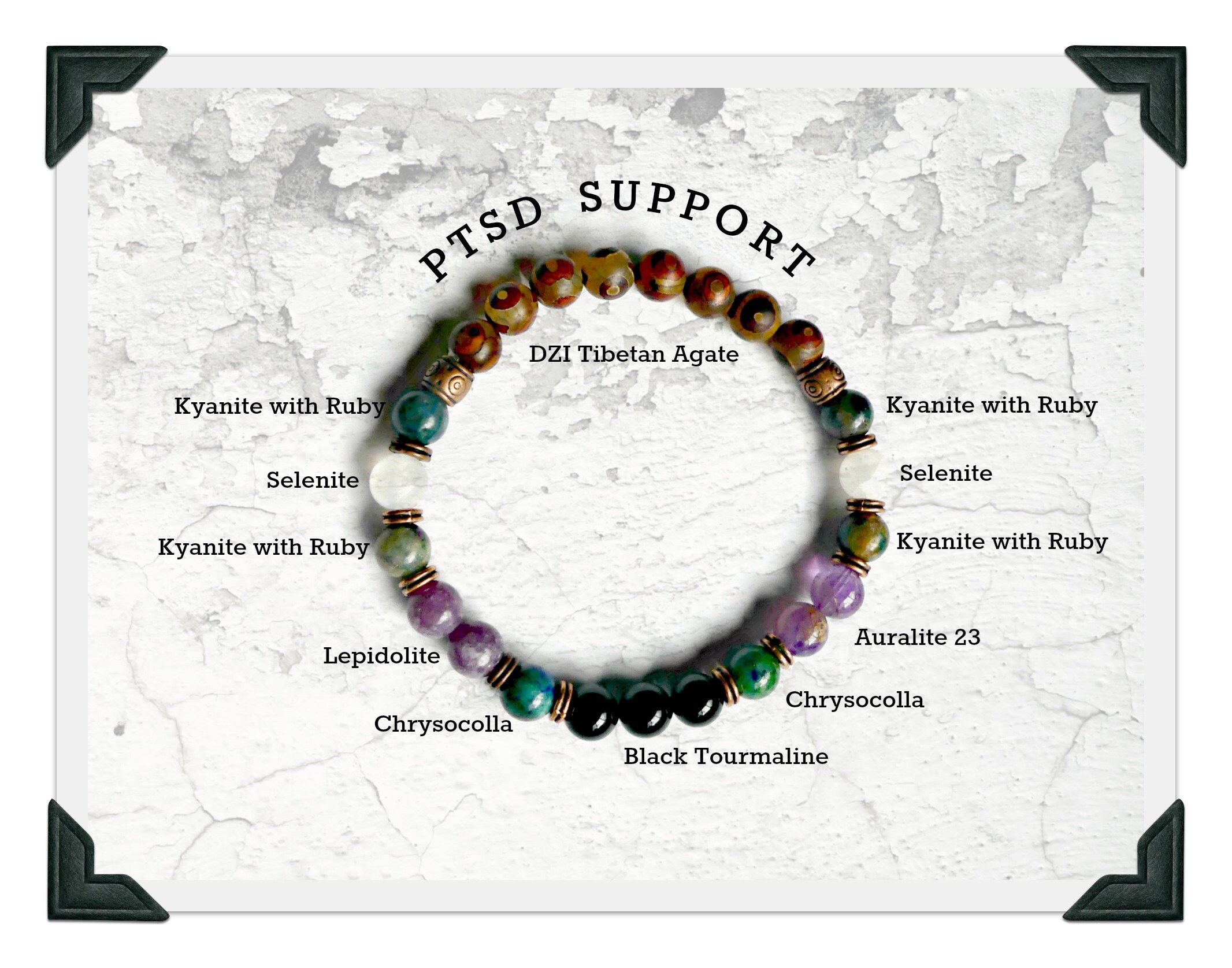 PTSD Depression Recovery Support Beaded Bracelet Reiki Charged Healing ...