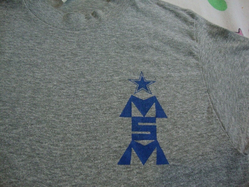 Vintage MSM Dallas Star Heather Gray Punk Rock 50/50 T Shirt Adult Size ...