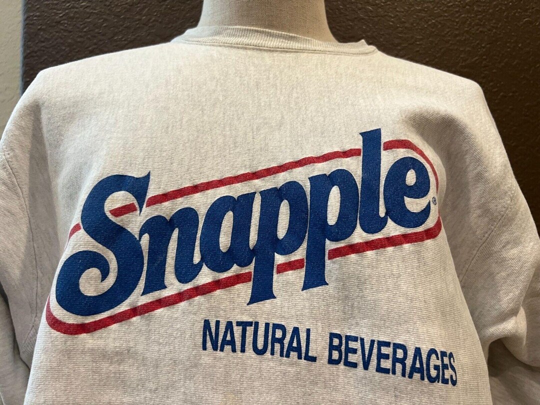 Vintage 90's Snapple Beverages Grey Crewneck Sweatshirt Size L - Etsy