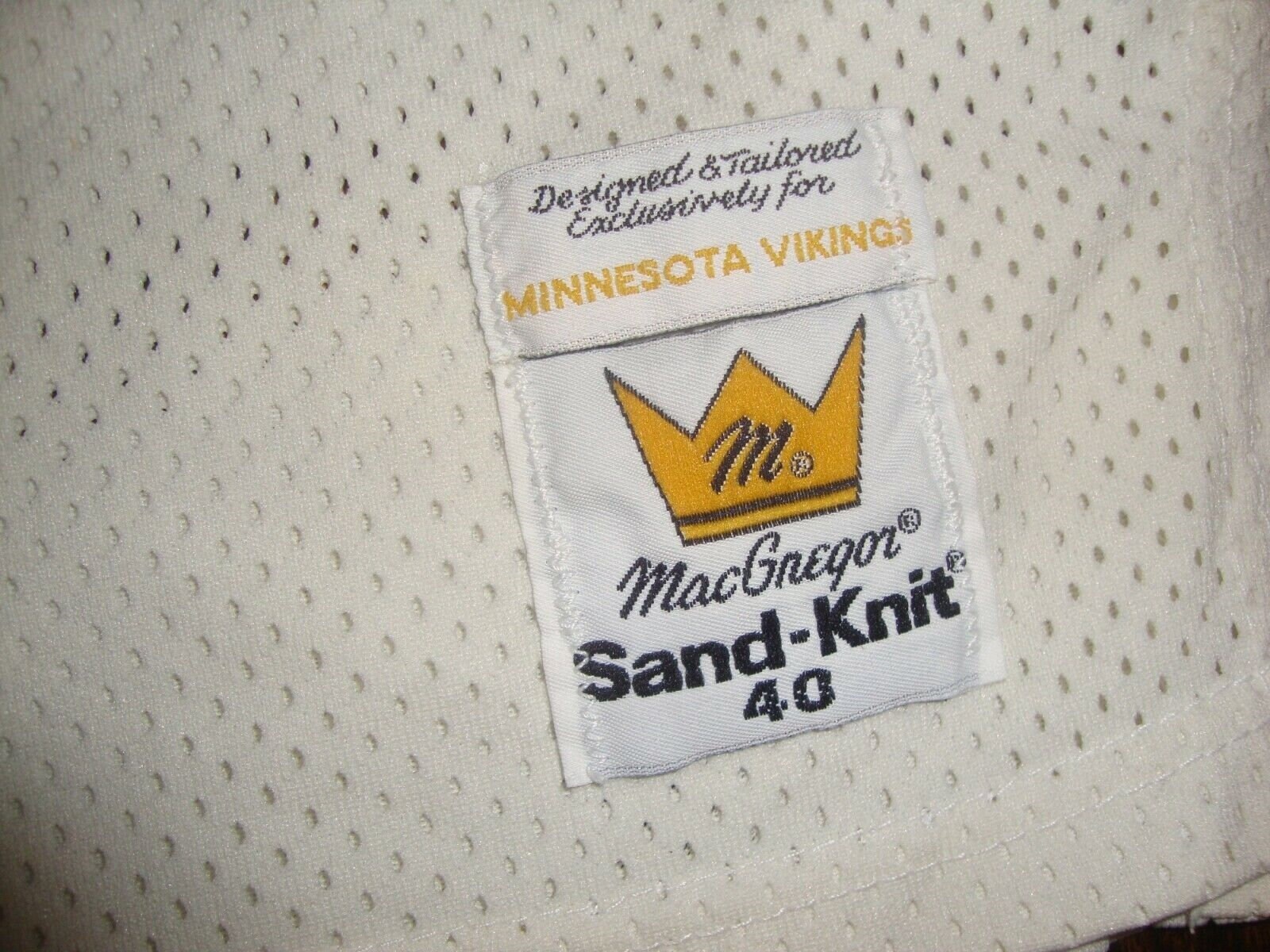 Vintage Minnesota Vikings Sand Knit Authentic Pro Cut 70s 80s Jersey 40 ...