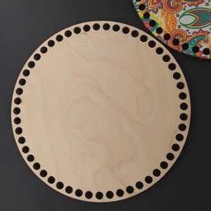20cm Wood Basket Base Buta Ornament Laser Cut Wood Side Bag Set Bag ...