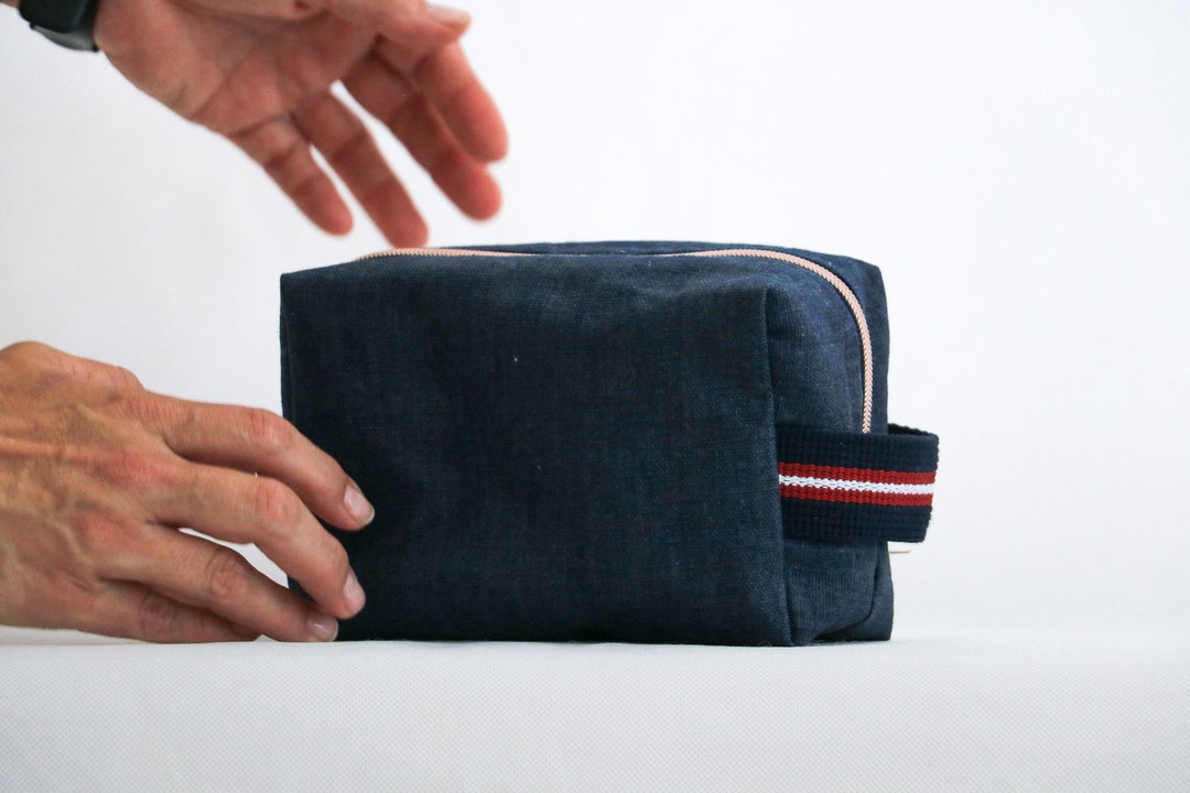 Toiletry Box Made of Coated Linen Oxford Blue or Gray - Etsy