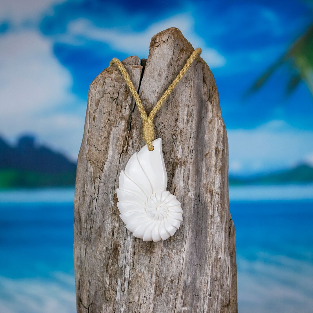 Nautilus Shell Necklace Hand Carved by Bali Necklaces - Etsy
