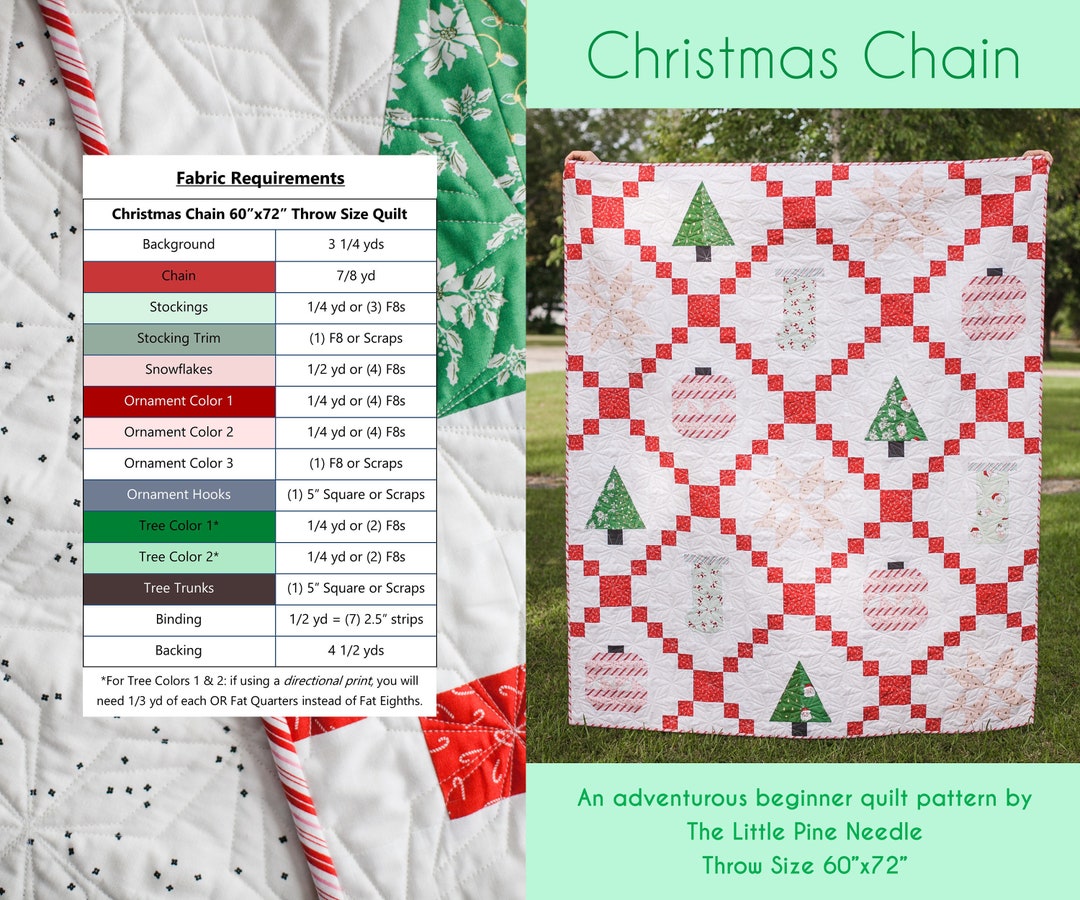 Christmas Chain Quilt Pattern, PDF Quilt Pattern, Christmas Quilt ...