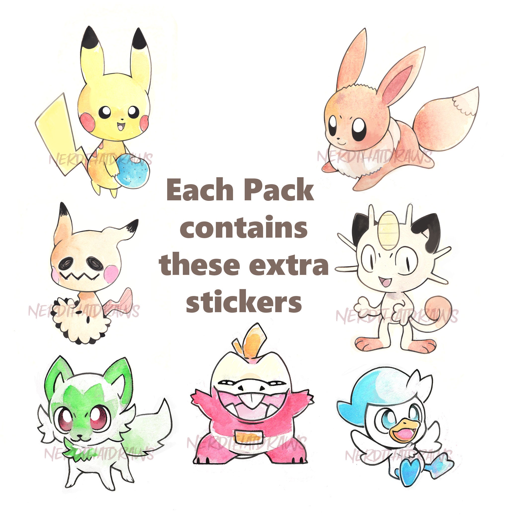 Poke-pals Red/blue Ll Sticker Pack - Etsy