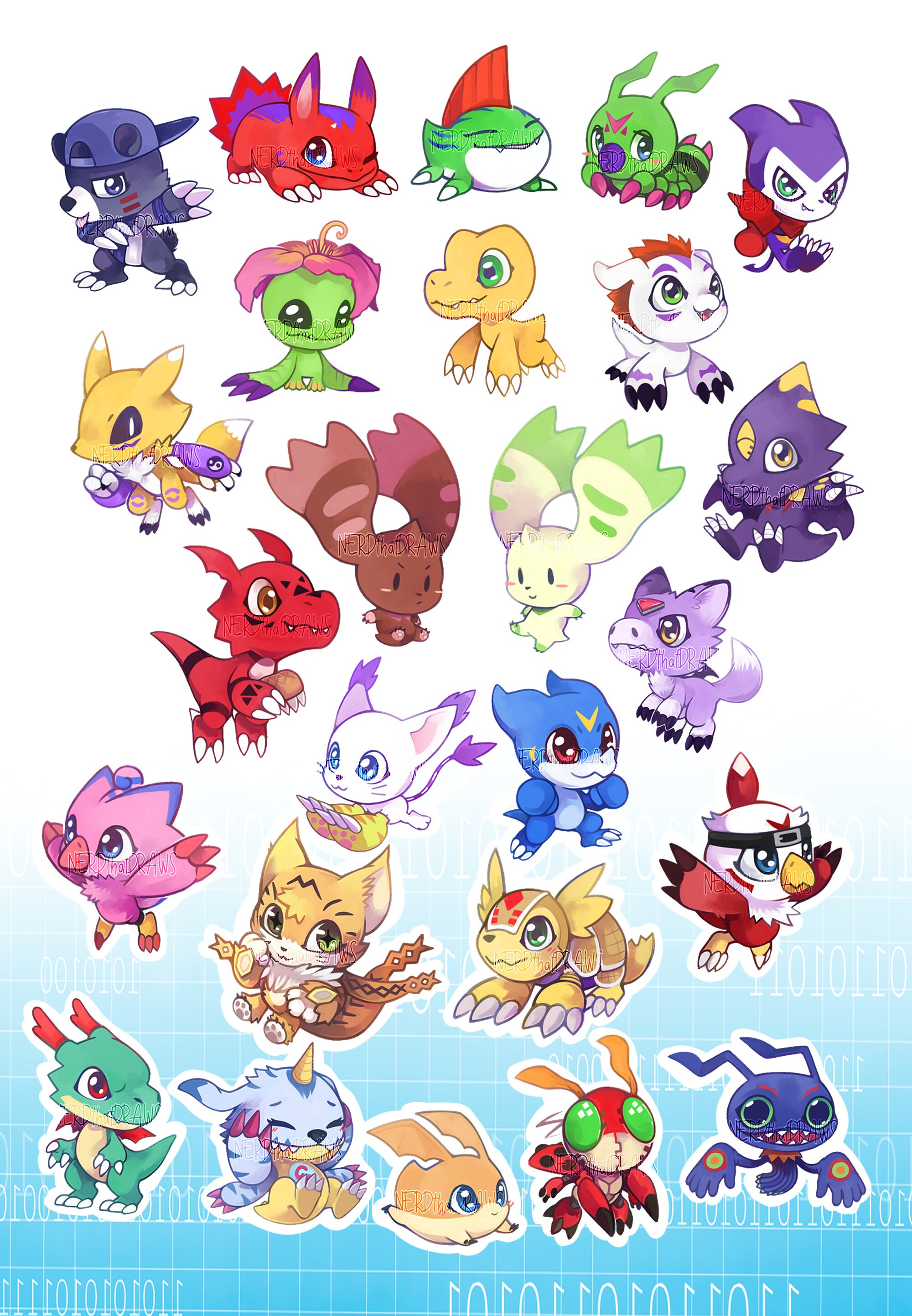 Digi-friends ll Sticker Pack | Etsy