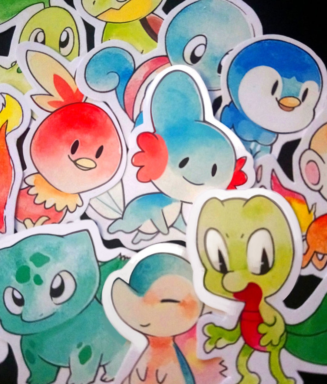 Poke-pals Red/blue Ll Sticker Pack - Etsy