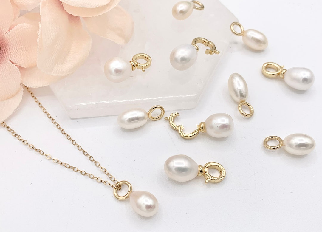 Freshwater Pearl Charms Clasp in Real Gold 18K Plated Over Brass - Etsy