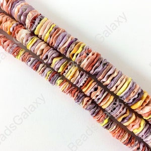 Rainbow Pectin Shell Wavy Heishi Beads Around 15-16" - Etsy