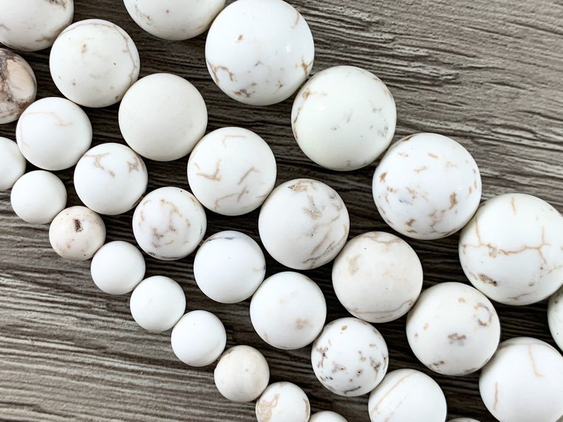 Natural Magnesite White Cream Color Matte Smooth Round Beads | Etsy