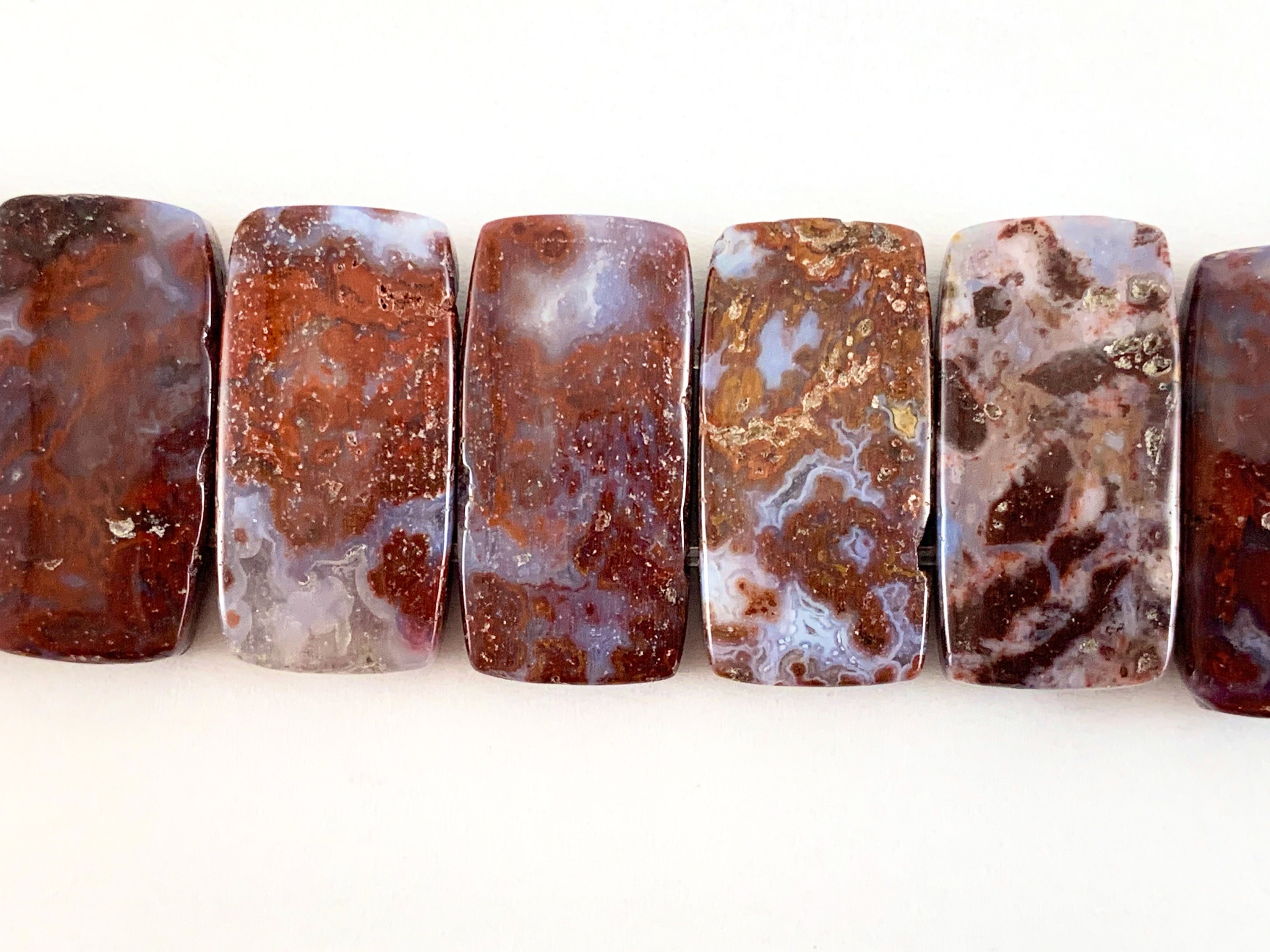 Red Lightning Agate Capuccino Jasper Matte Crazy Lace Agate | Etsy