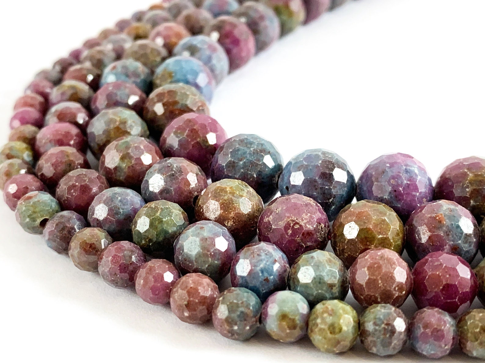 Hand Cut Ruby Corundum Round Faceted Natural Gemstone Beads | Etsy