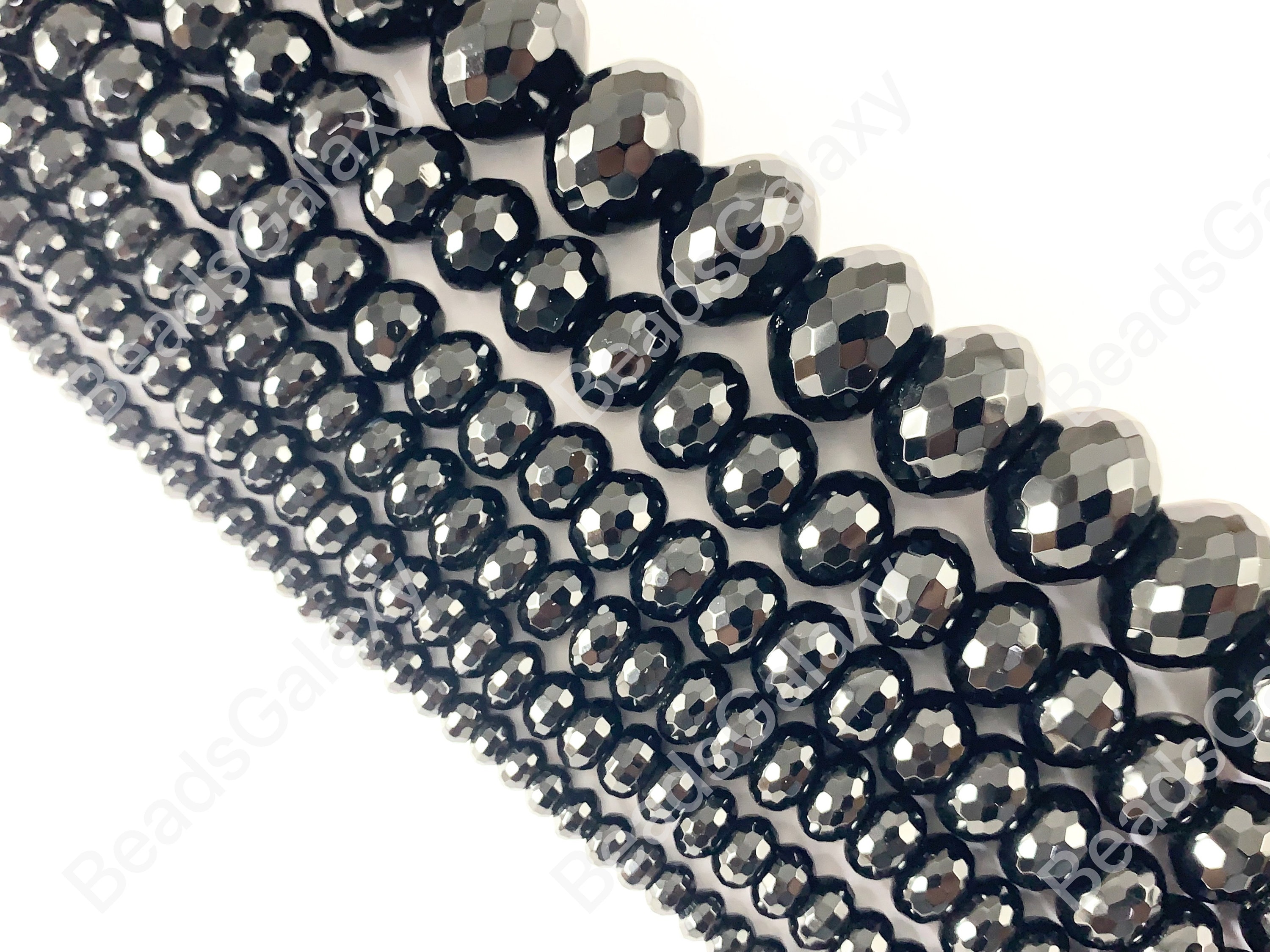 Grade AAA Solid Black Onyx Fine Cut Rondelle Faceted Shiny - Etsy