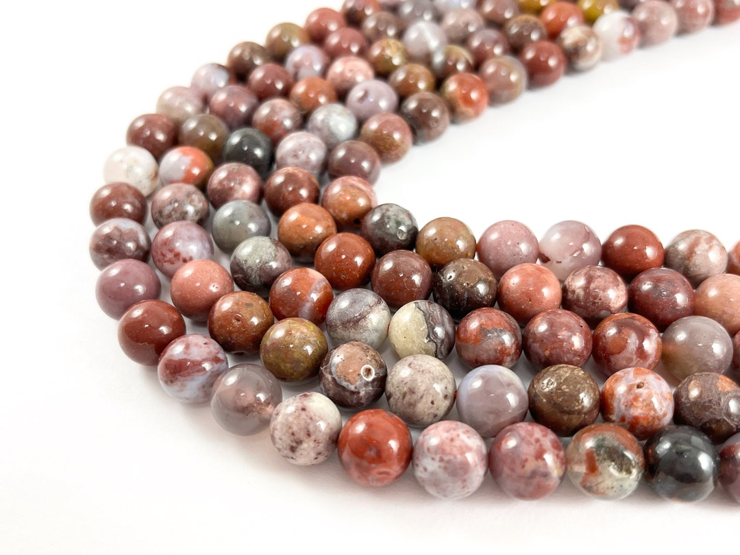 Red Hungarian Agate Round Smooth Shiny Natural Stone Beads 6mm 8mm 10mm ...