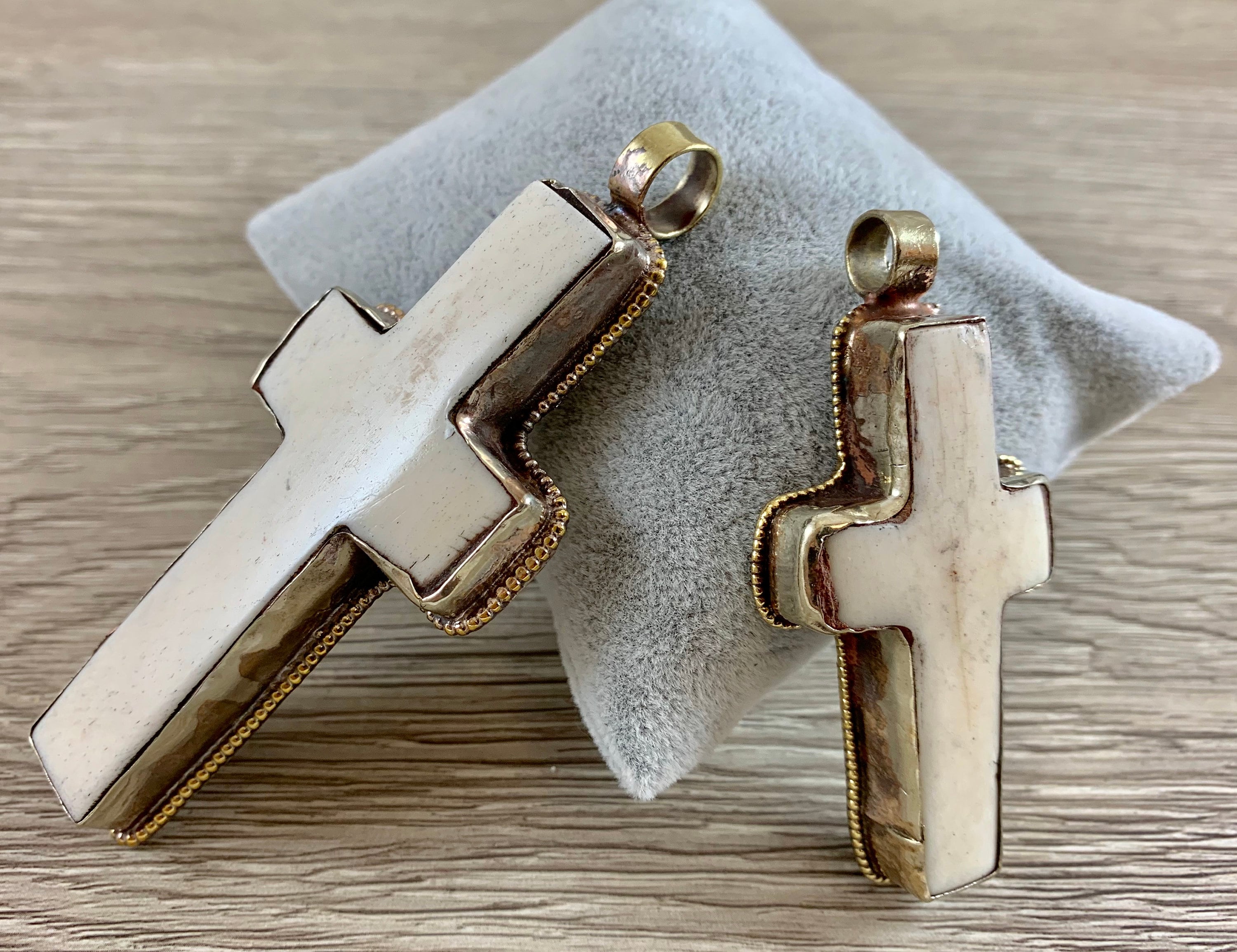 Tibetan Silver Bone Cross Pendant/ring Made in Nepal 1 PC - Etsy