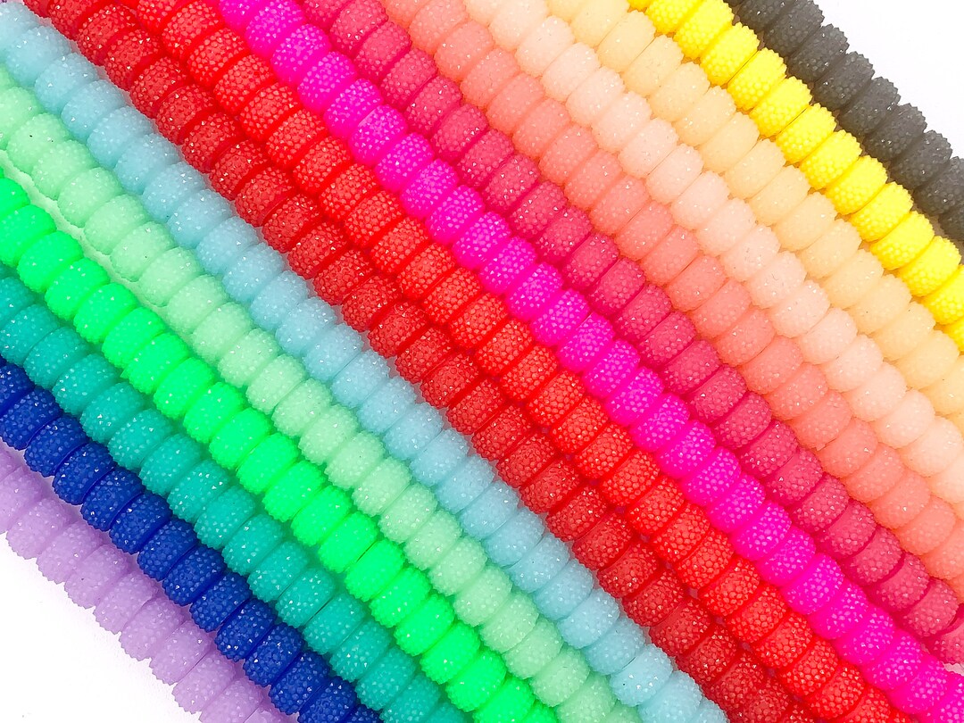 5x9mm Acrylic Druzy Shiny Wheel Shape Beads Large Hole Rhinestone ...