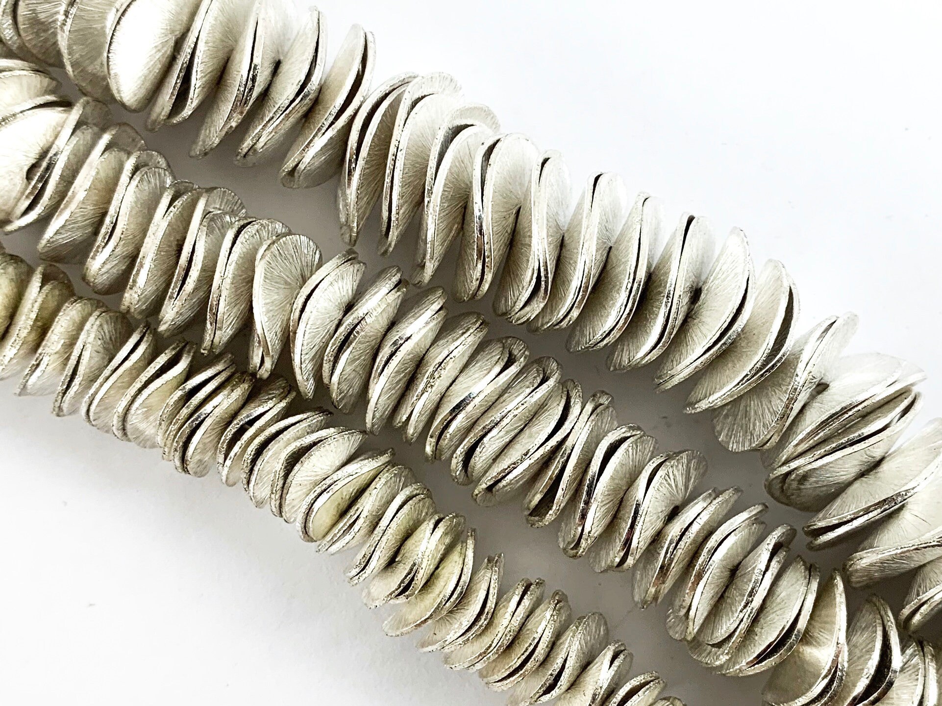 Brushed Silver Plated Copper Wavy Discs - Etsy