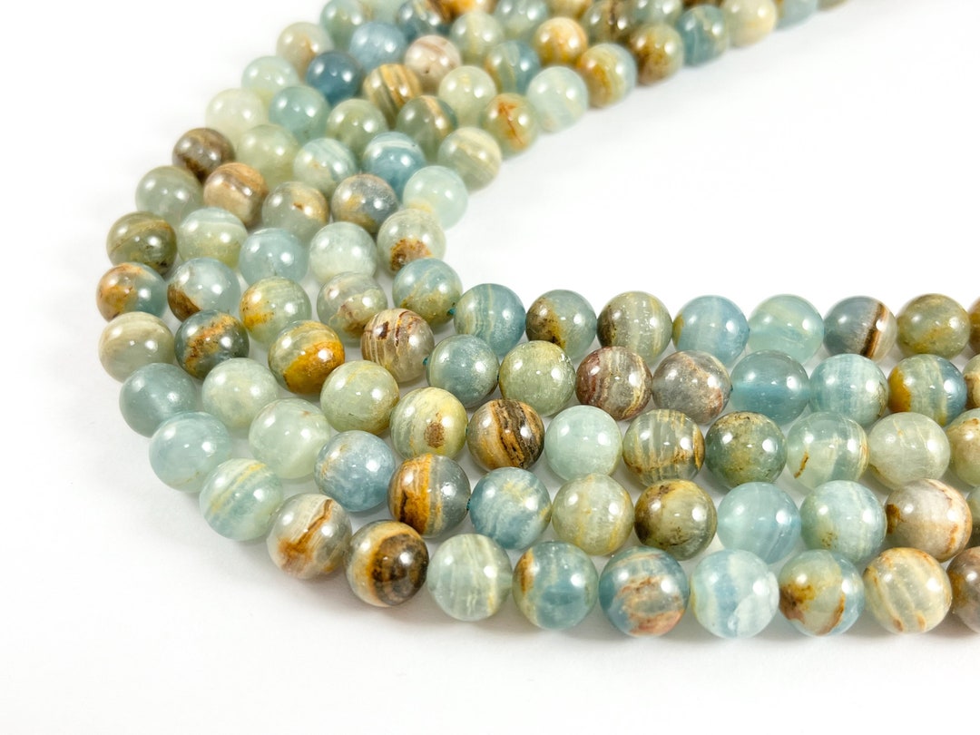 High Quality Blue Calcite Beads Round Shiny Polished Smooth Natural ...