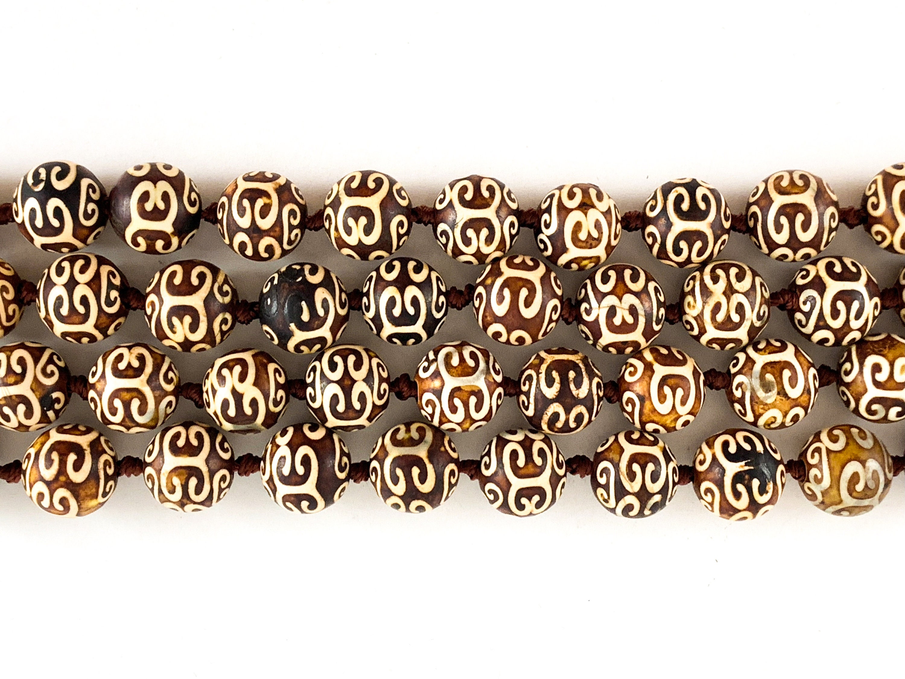 Tibetan Dzi Agate Round Brown Natural Agate Beads | Etsy