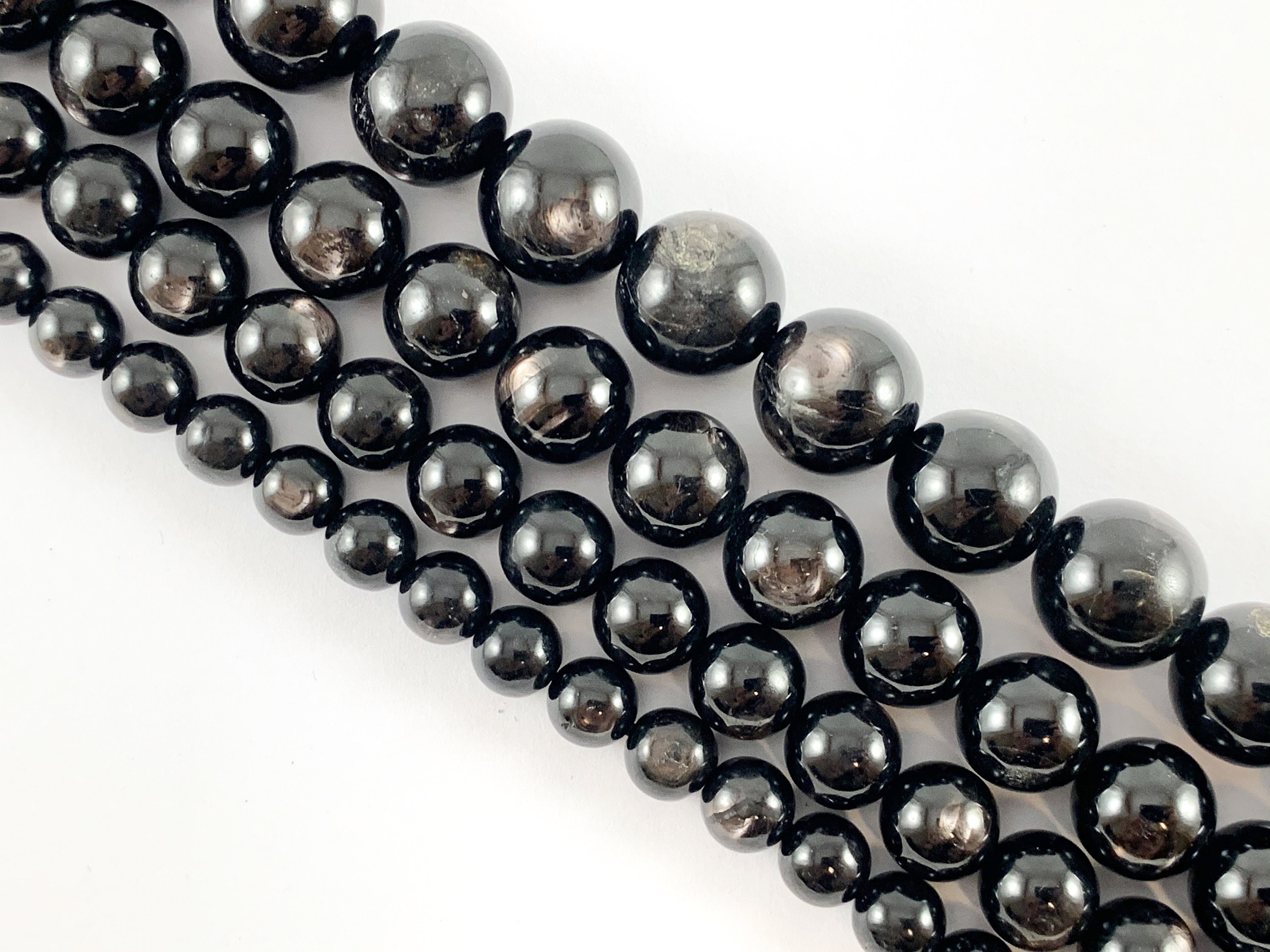 Hypersthene Round Smooth Shiny Black Natural Gemstone Beads 15"- 16" - Etsy