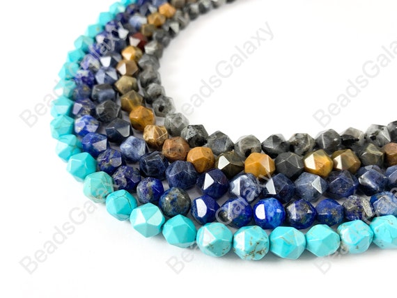 8mm Hand Cut Gemstones Star Cut Faceted Natural Gemstone Beads - Etsy