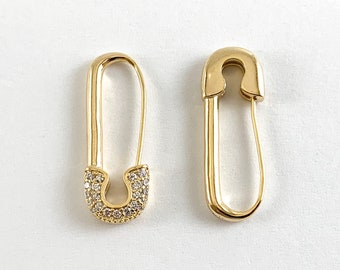18k Gold Safety Pin - Etsy