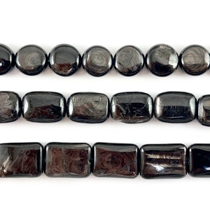 Natural Hypersthene Black Color Natural Stone in Coin and Rectangle ...