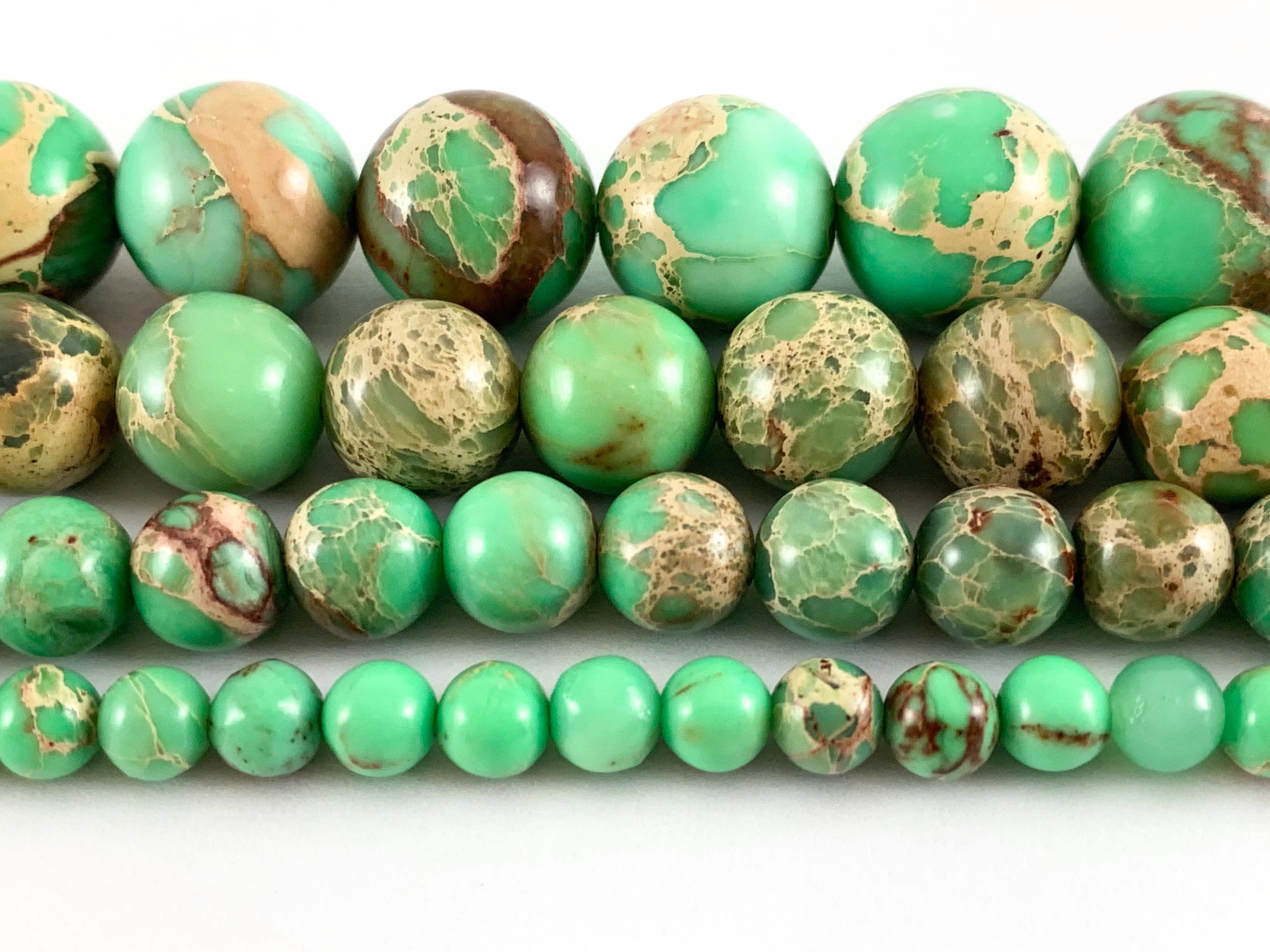 Dyed Green Variscite/Sea Sediment/Impression Jasper Round | Etsy