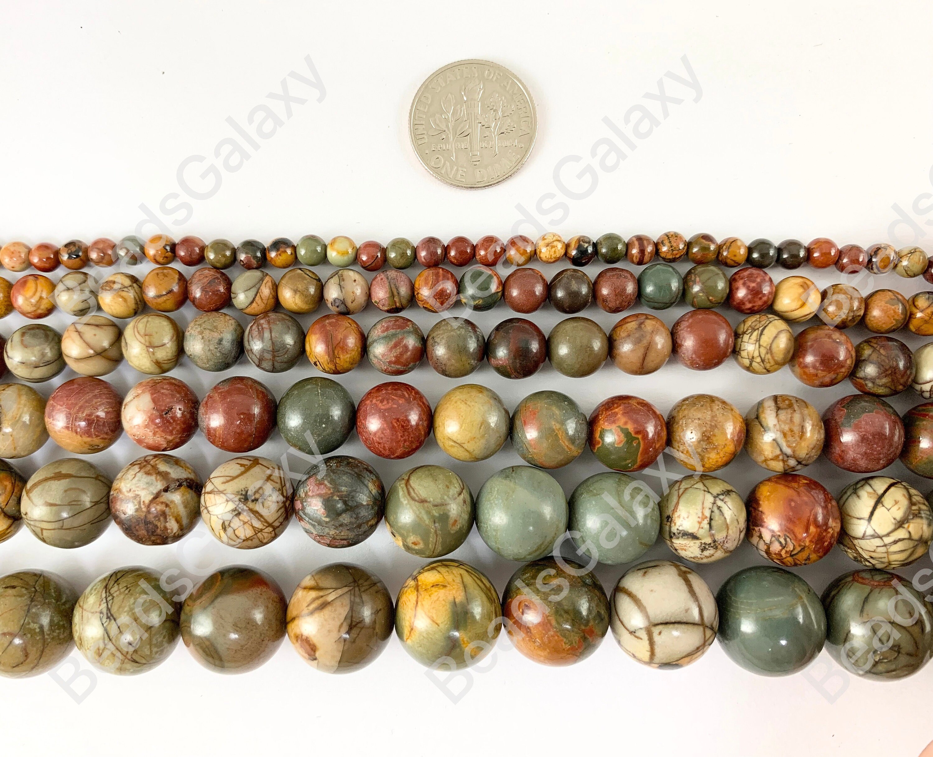 Picasso Jasper/red Creek Jasper Round Smooth Shiny Natural Gemstone ...
