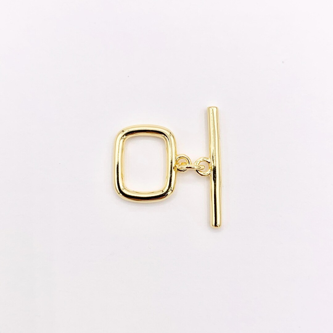 Minimalist Rectangular Toggle in Real Gold 18K Plated Over Copper - Etsy
