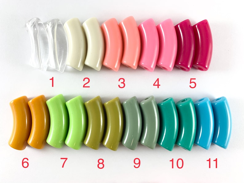 Acrylic Curved Tube Beads for Bracelet Making 55 Colors - Etsy