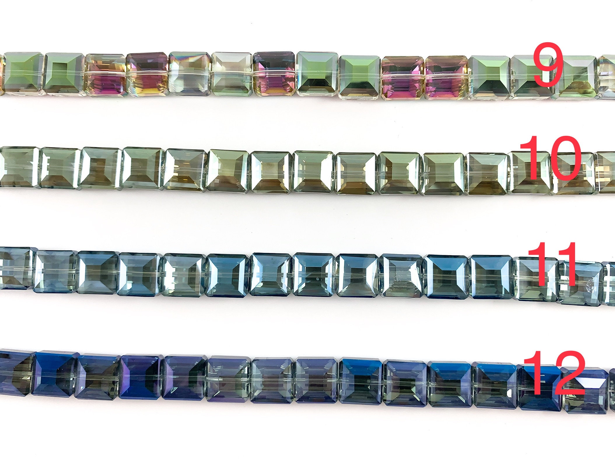 Faceted Shiny 13mm Glass Square Crystal Strands - Etsy
