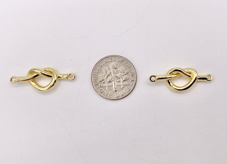 Cute Knot Twist Pretzel Knot Connectors in 18K Gold Plated Over Copper ...