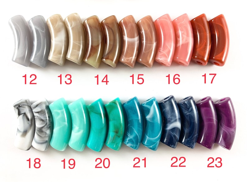 Acrylic Curved Tube Beads for Bracelet Making 55 Colors - Etsy