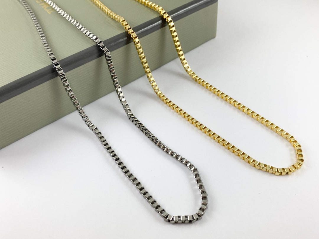 18K Gold/platinum Plated Copper Box Chain by the Foot/yard for Men and ...