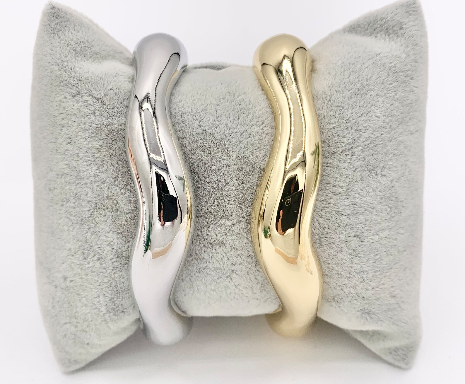 Chunky Thick Freeform Plain Adjustable Bracelet Cuffs in 18K Gold ...