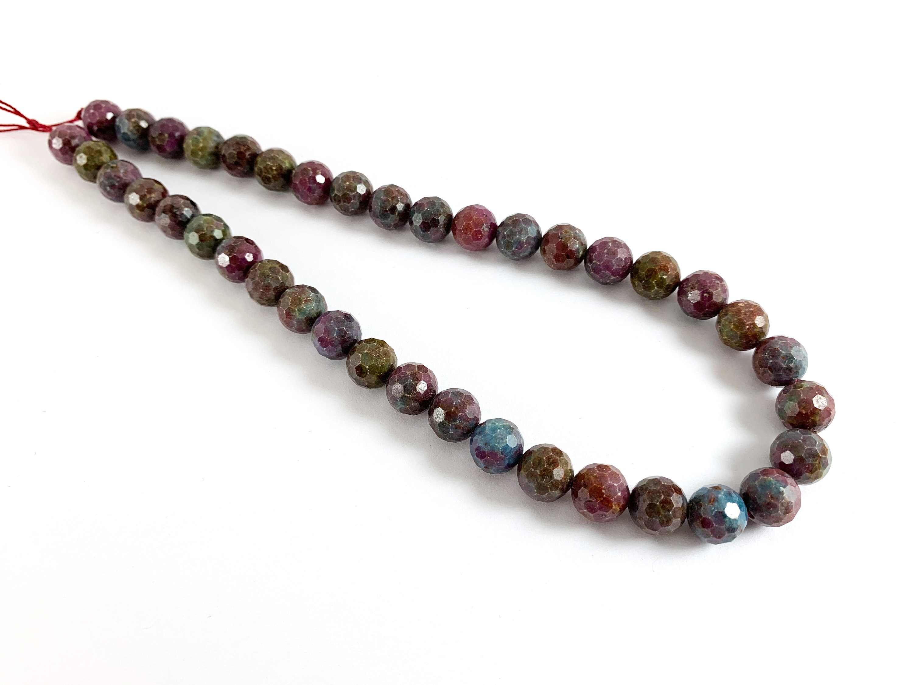 Hand Cut Ruby Corundum Round Faceted Natural Gemstone Beads | Etsy