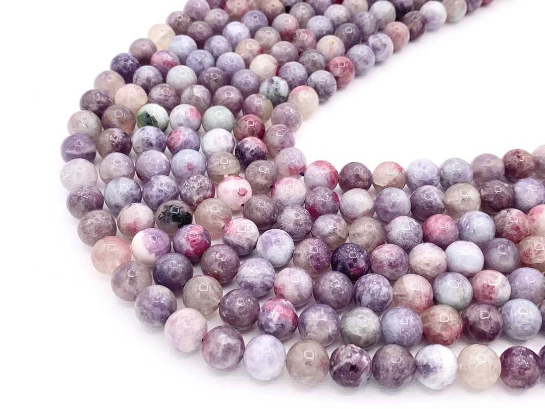 Siberite Tourmaline Round Smooth Shiny Natural Purple Gemstone Beads 15 ...