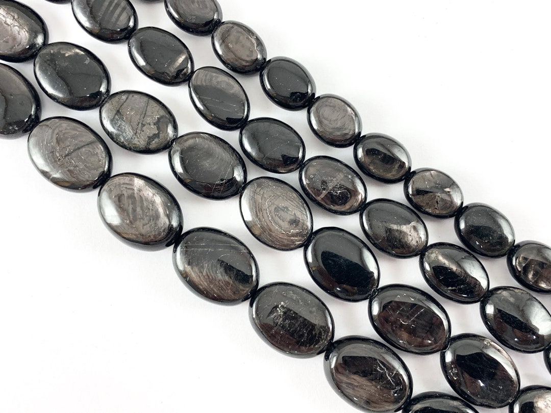 Natural Hypersthene Black Color Natural Stone in Oval Shape Around 15 ...