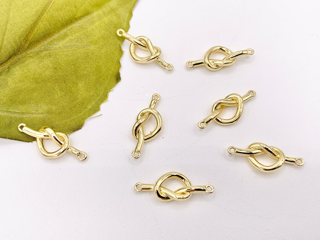 Cute Knot Twist Pretzel Knot Connectors in 18K Gold Plated Over Copper ...