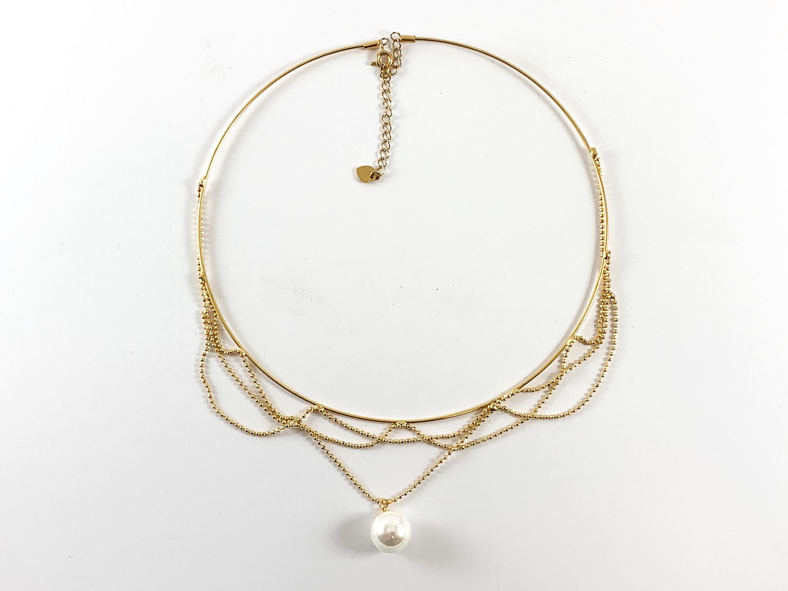 Delicate 18K Gold/platinum Plated Dainty Minimalist Fancy Pearl Choker ...
