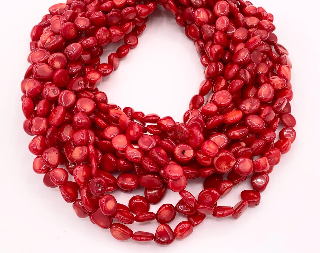 Red Bamboo Coral Irregular Shape Nugget Beads for Jewelry Making 9-10mm ...