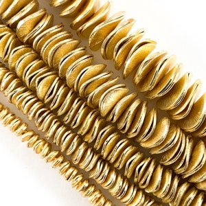 Brushed Gold Plated Copper Wavy Discs - Etsy