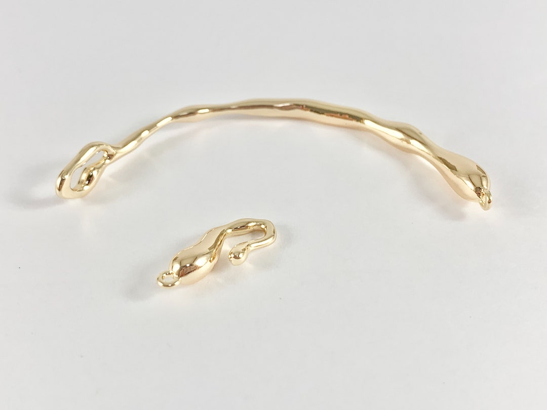Gold Curved Bar Connector Clasps in 18K Gold Plated Copper - Etsy