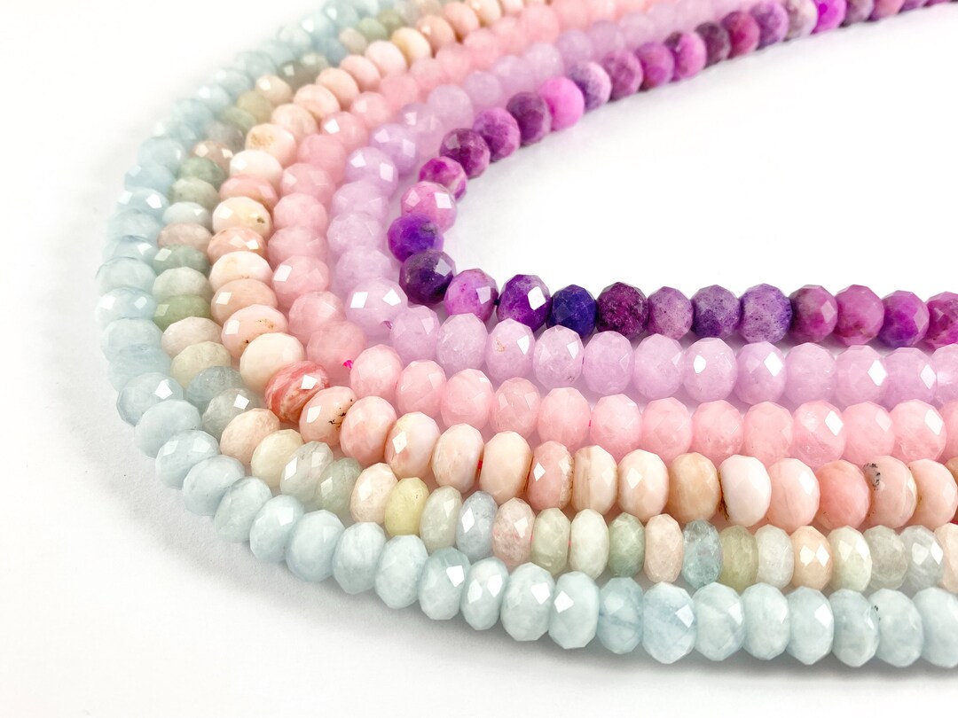 High Quality Handcut Natural Pastel Color Stones Rondelle Pink Opal ...