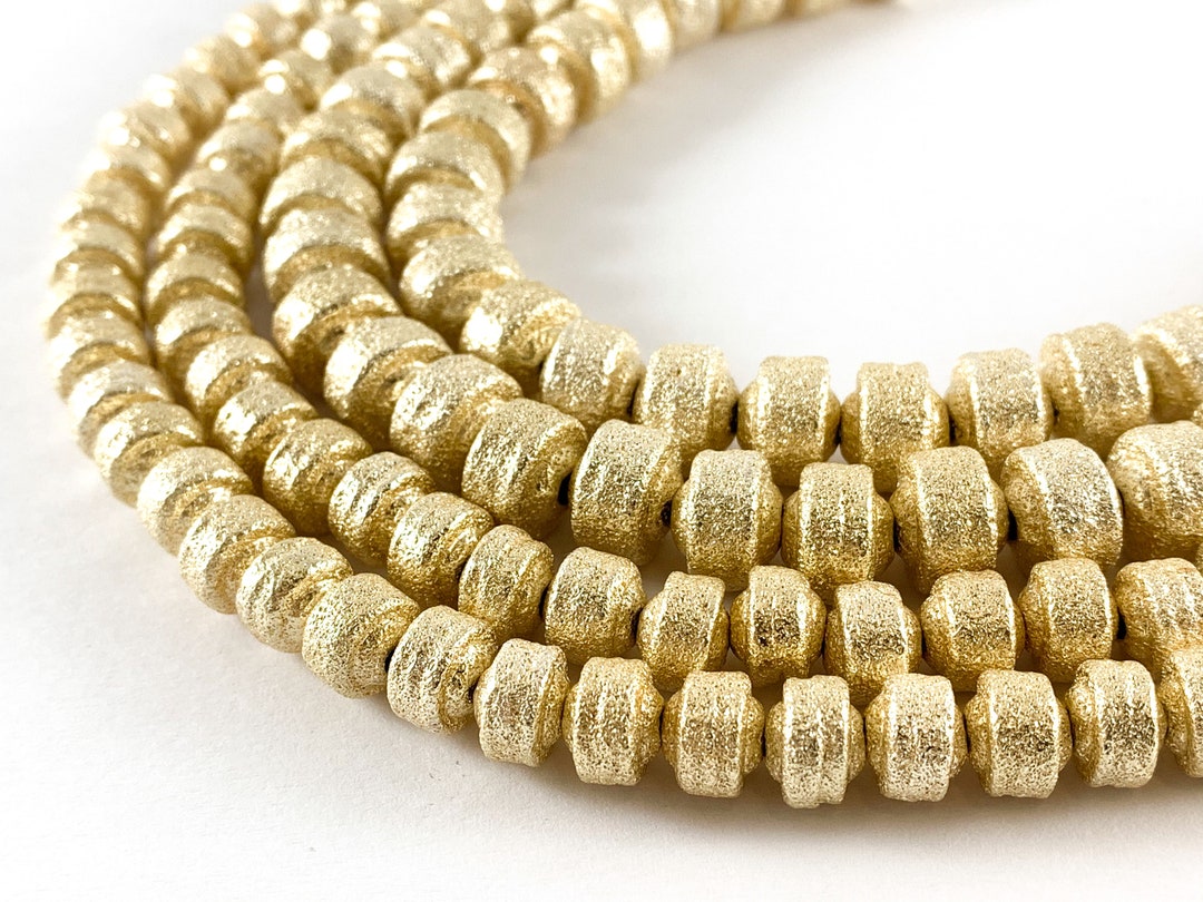 Sandblast Lighter Gold Plated Copper Rondelle Wheel Shape Beads - Etsy