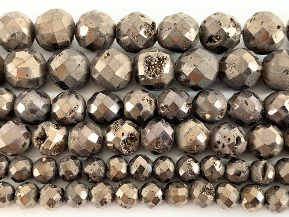Craft Supplies & Tools Faceted Shiny Metallic Coated Round Gold Druzy ...