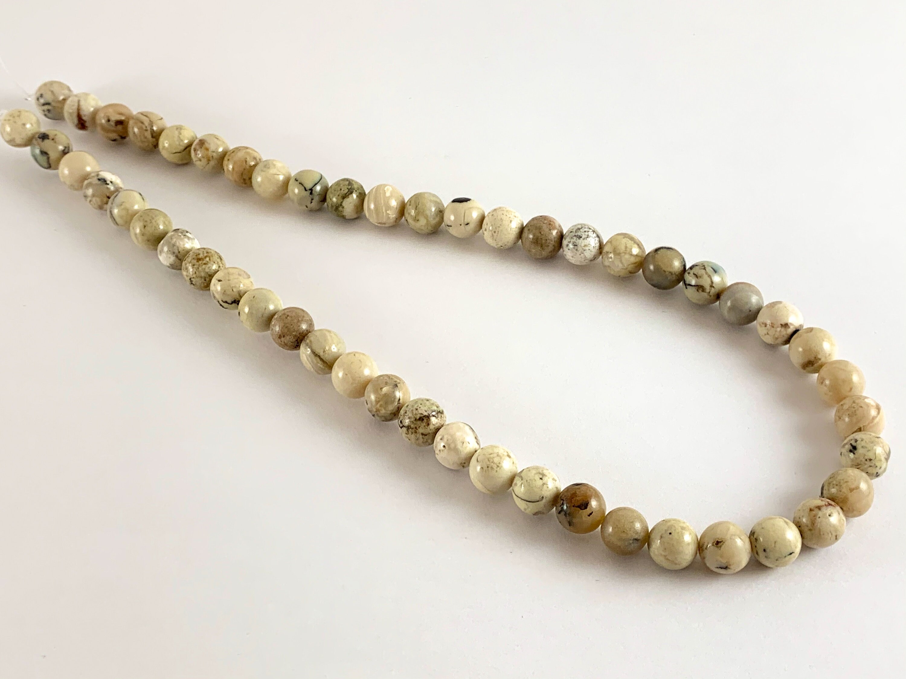 Natural White Creamy Smooth Round African Opal Jasper Beads - Etsy